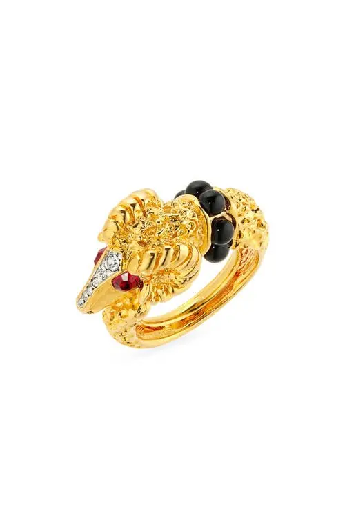 KENNETH JAY LANE Ram Head Adjustable Ring - Gold