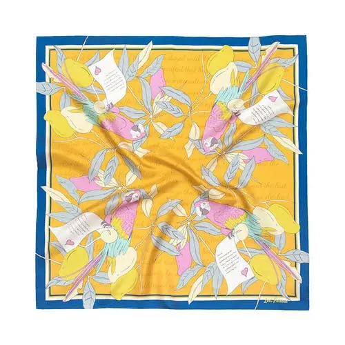 LOST PATTERN El Amor" Silk Bandana - Yellow