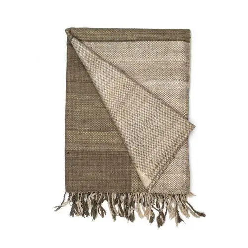 SUSTAINABLE THREADS Block Handwoven Silk Throw - Harda