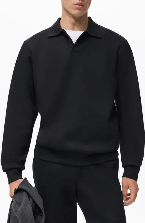 Mango Regular Fit Polo Sweatshirt - Black