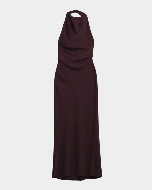 Simkhai Reannon Draped Satin Gown - Mahogany
