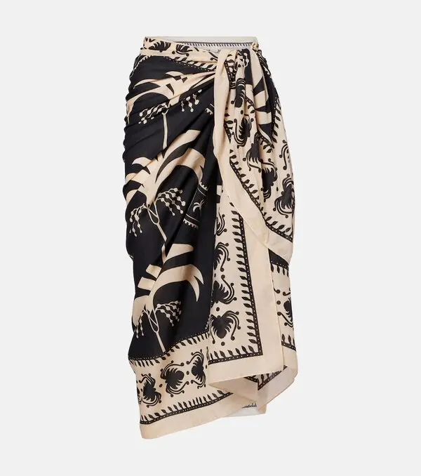 Johanna Ortiz Printed Cotton Beach Cover-up - Black