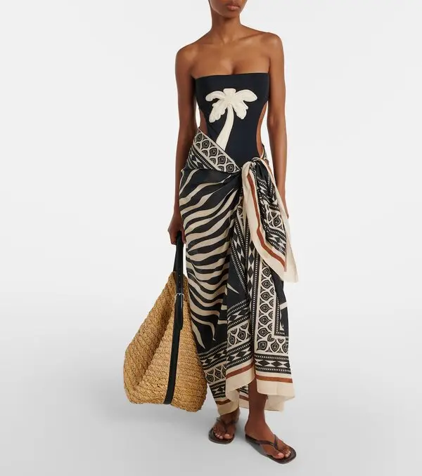 Johanna Ortiz Printed Cotton Beach Cover-up - Black