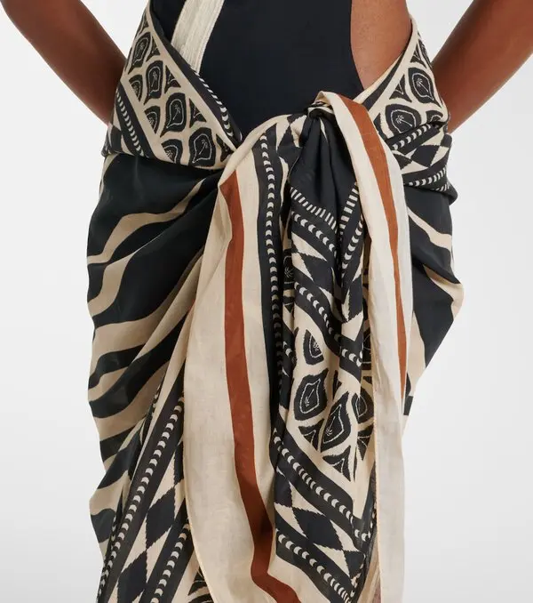 Johanna Ortiz Printed Cotton Beach Cover-up - Black