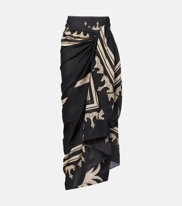 Johanna Ortiz Printed Cotton Beach Cover-up - Black