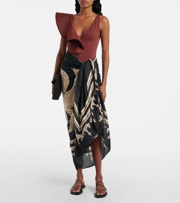 Johanna Ortiz Printed Cotton Beach Cover-up - Black