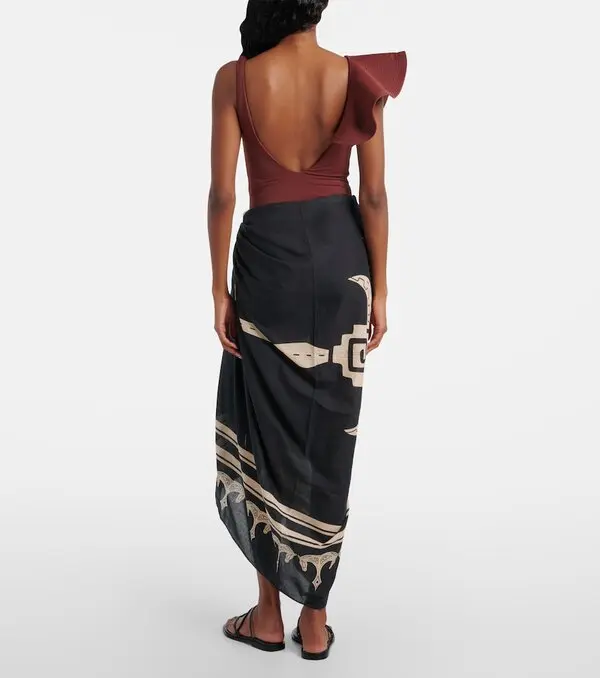 Johanna Ortiz Printed Cotton Beach Cover-up - Black