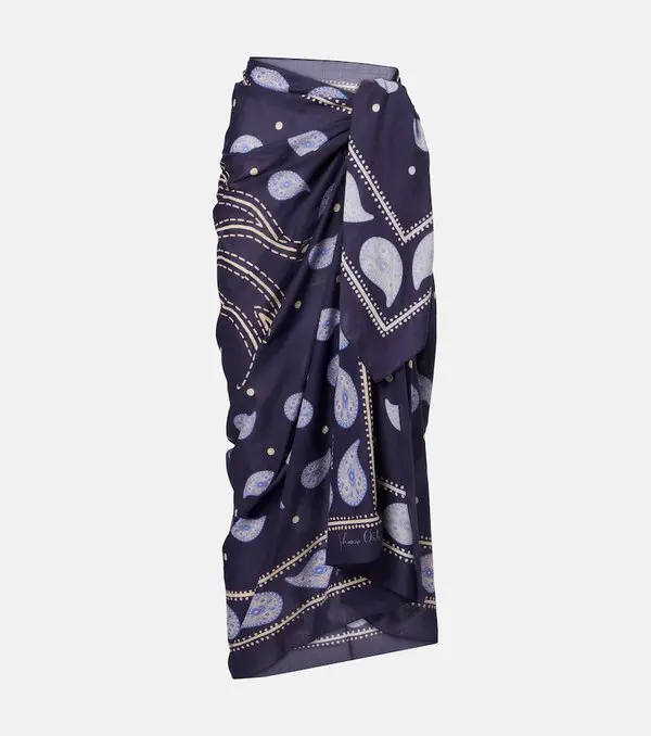 Johanna Ortiz Printed Cotton Beach Cover-up - Blue