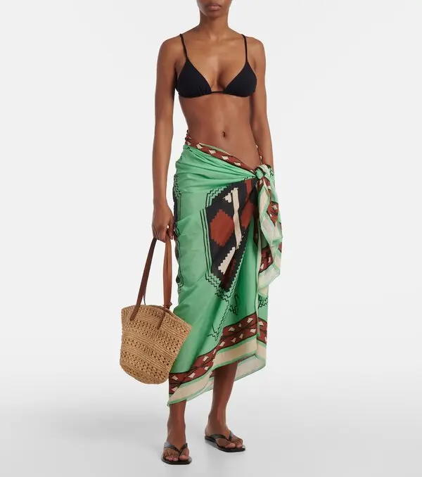 Johanna Ortiz Printed Cotton Beach Cover-up - Green