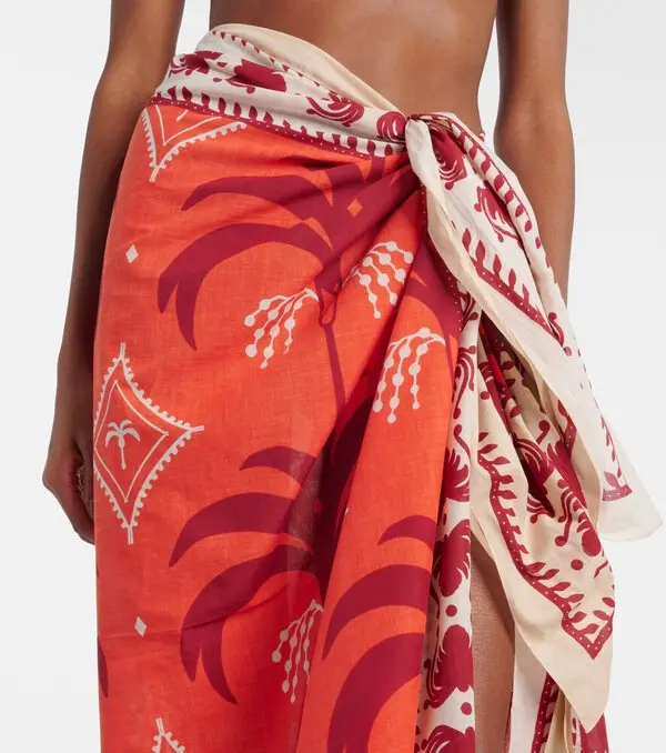 Johanna Ortiz Printed Cotton Beach Cover-up - Red