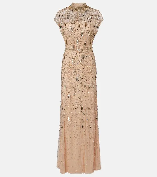 Jenny Packham Sylvie Embellished Gown - Pink