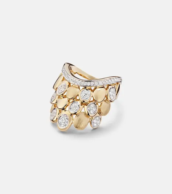 RAINBOW K Blossom 14kt Yellow Pinky Ring With Diamonds - Gold