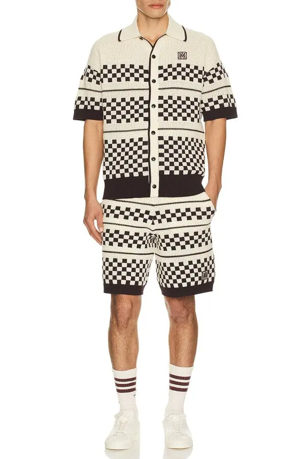 Amiri Checkered Mesh Shirt - Alabaster