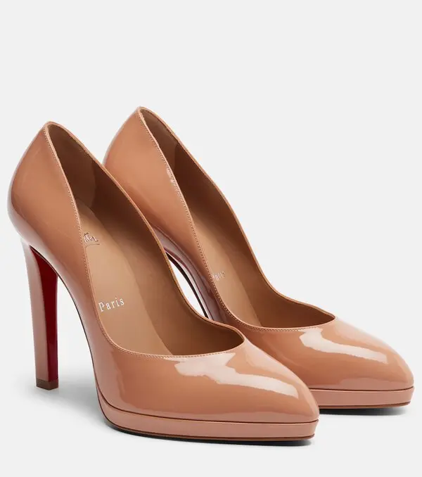 CHRISTIAN LOUBOUTIN Fannylove Patent Leather Pumps - Beige