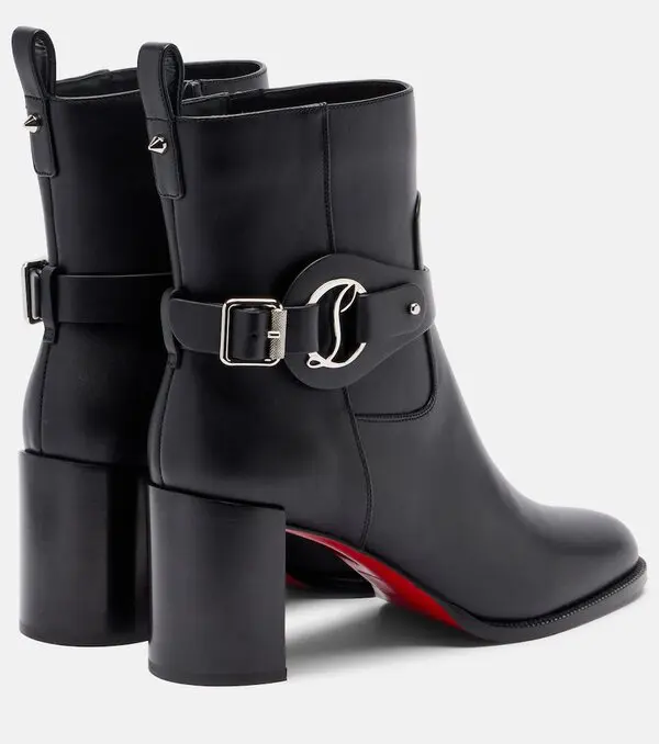 CHRISTIAN LOUBOUTIN Dianouchette 70 Leather Ankle Boots - Black