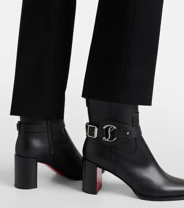 CHRISTIAN LOUBOUTIN Dianouchette 70 Leather Ankle Boots - Black