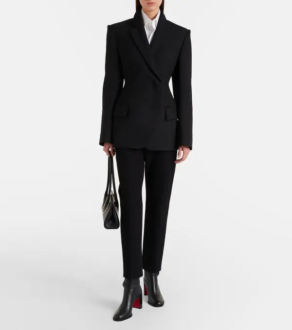 CHRISTIAN LOUBOUTIN Dianouchette 70 Leather Ankle Boots - Black