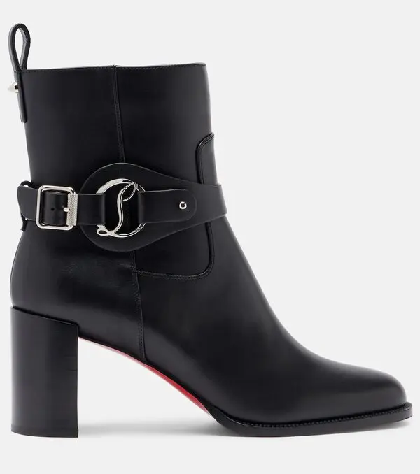 CHRISTIAN LOUBOUTIN Dianouchette 70 Leather Ankle Boots - Black