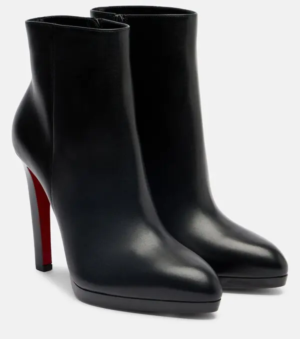 CHRISTIAN LOUBOUTIN Fannylove 120 Leather Ankle Boots - Black
