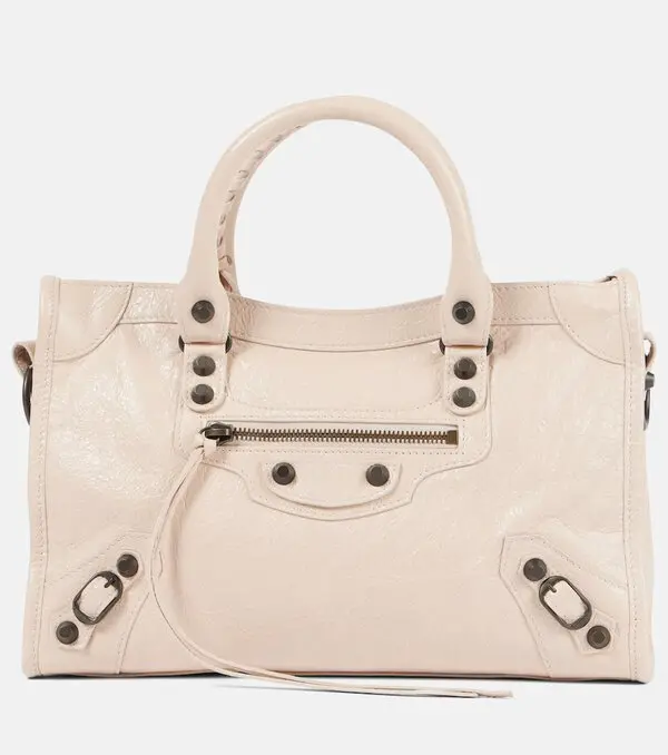 Balenciaga Le City Small Leather Tote Bag - Beige