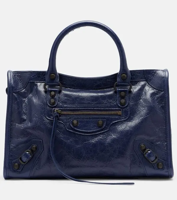 Balenciaga Le City Small Leather Tote Bag - Blue