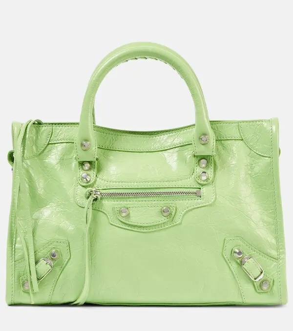 Balenciaga Le City Small Leather Tote Bag - Green