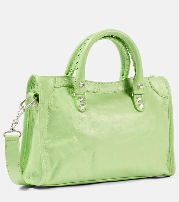 Balenciaga Le City Small Leather Tote Bag - Green
