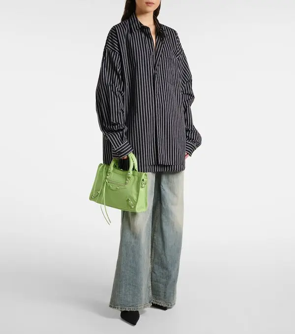 Balenciaga Le City Small Leather Tote Bag - Green