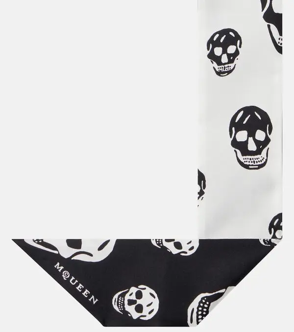 Alexander McQueen Skull Silk Scarf - Black