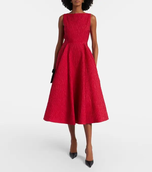ROKSANDA Tera Cloqué Midi Dress - Red