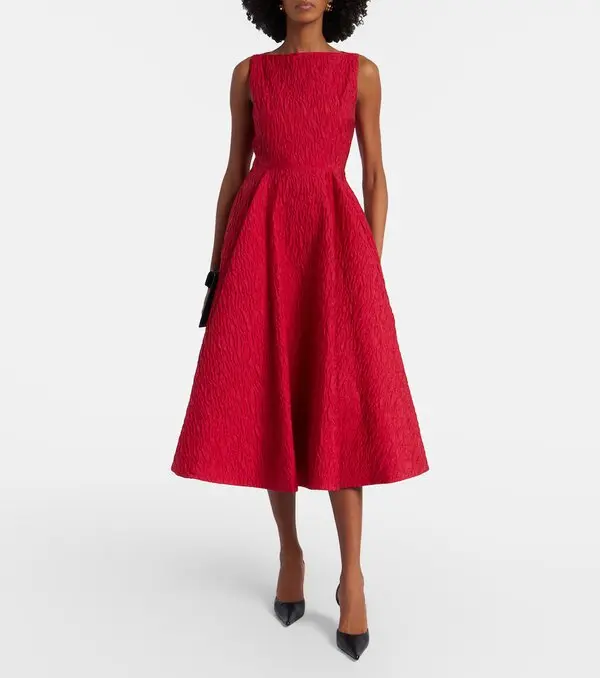 ROKSANDA Tera Cloqué Midi Dress - Red