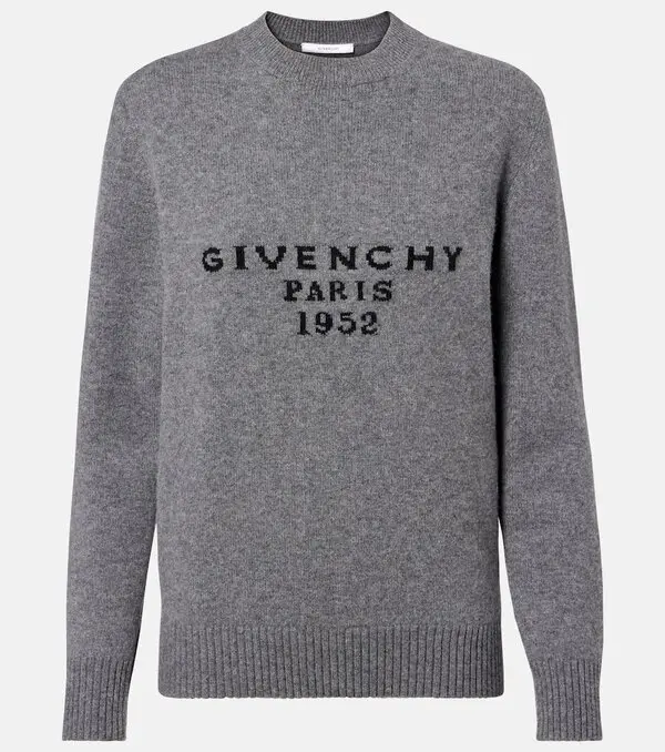 Givenchy Logo Wool And Cashmere Sweater - Grey