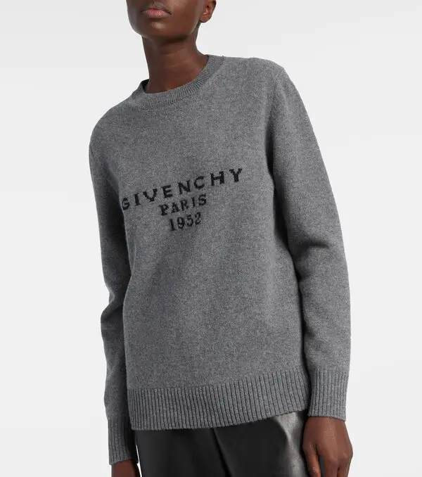 Givenchy Logo Wool And Cashmere Sweater - Grey