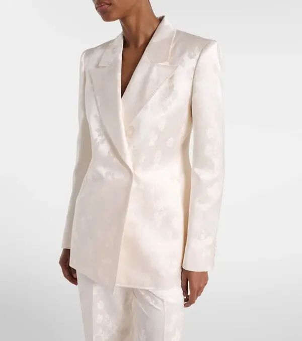 Gabriela Hearst Aleah Embroidered Silk Blazer - White