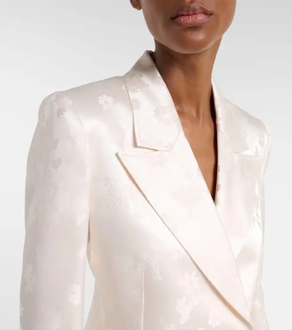 Gabriela Hearst Aleah Embroidered Silk Blazer - White