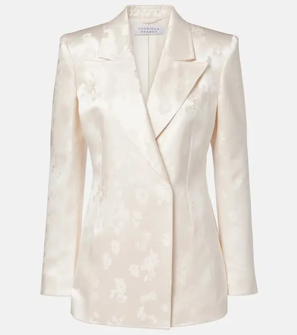 Gabriela Hearst Aleah Embroidered Silk Blazer - White