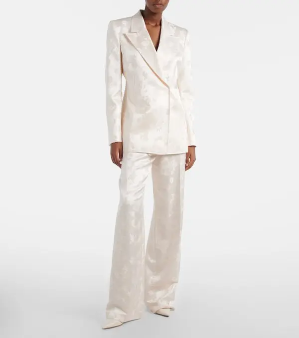 Gabriela Hearst Aleah Embroidered Silk Blazer - White
