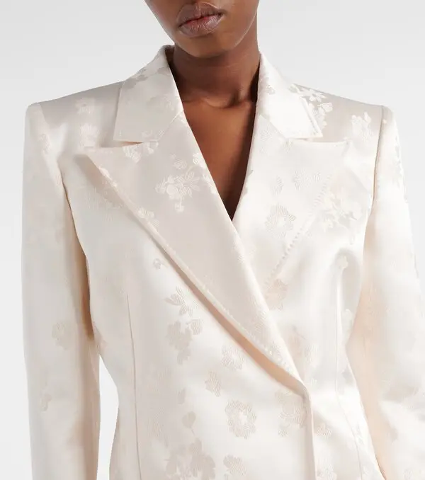 Gabriela Hearst Aleah Embroidered Silk Blazer - White