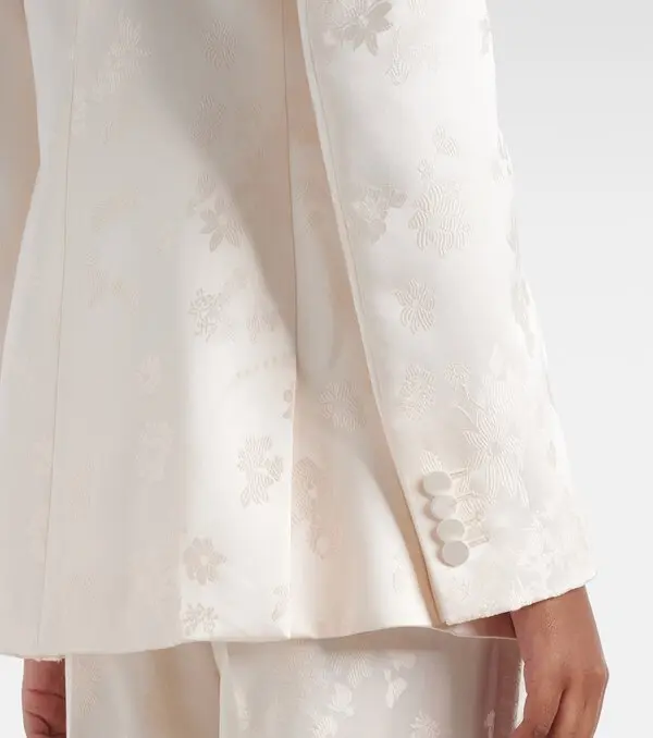 Gabriela Hearst Aleah Embroidered Silk Blazer - White