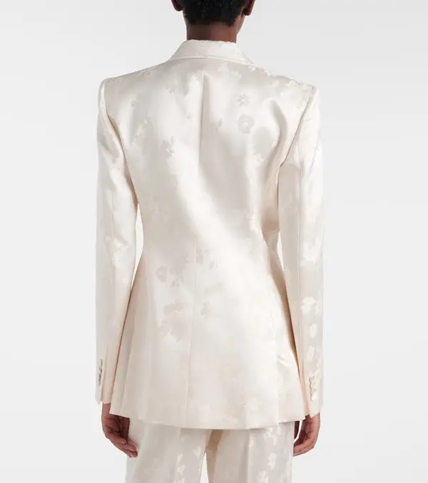 Gabriela Hearst Aleah Embroidered Silk Blazer - White
