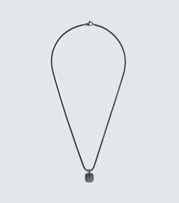 David Yurman Titanium Pendant Necklace - Black