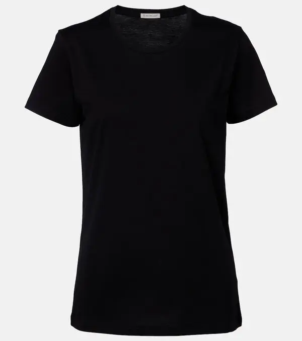 Moncler Logo Cotton Jersey T-shirt - Black