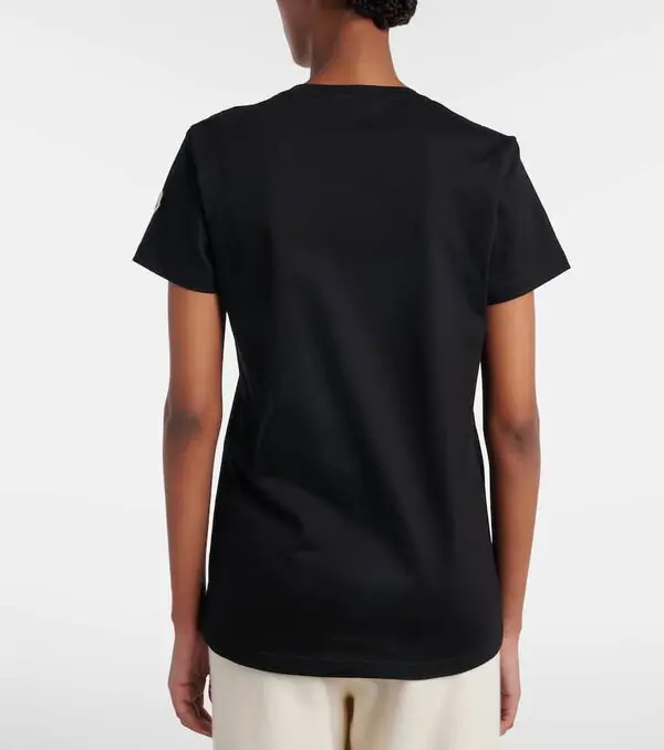 Moncler Logo Cotton Jersey T-shirt - Black