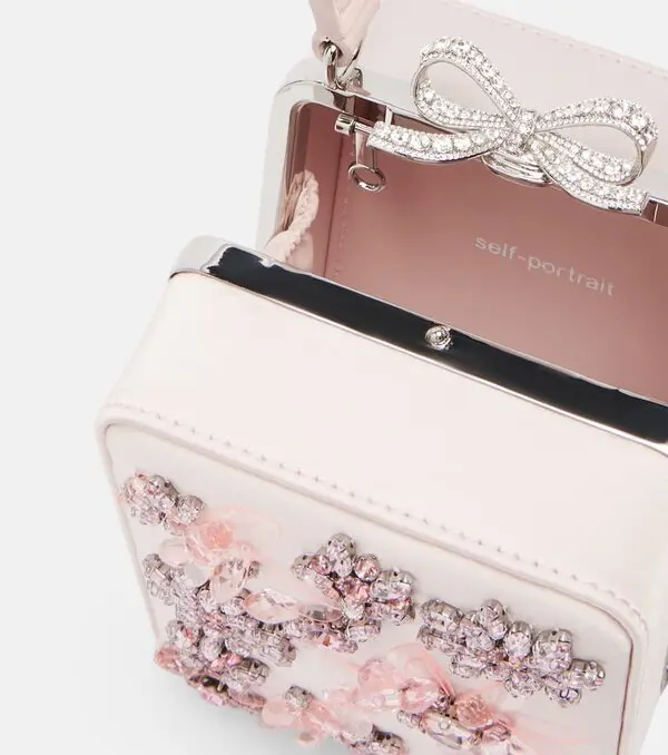 SELF-PORTRAIT Micro Crystal-embellished Floral Box Bag