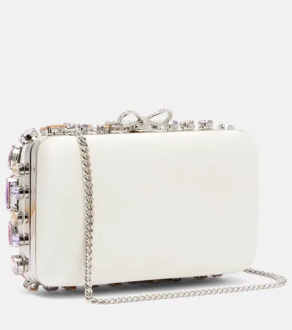 SELF-PORTRAIT Crystal-embellished Box Clutch