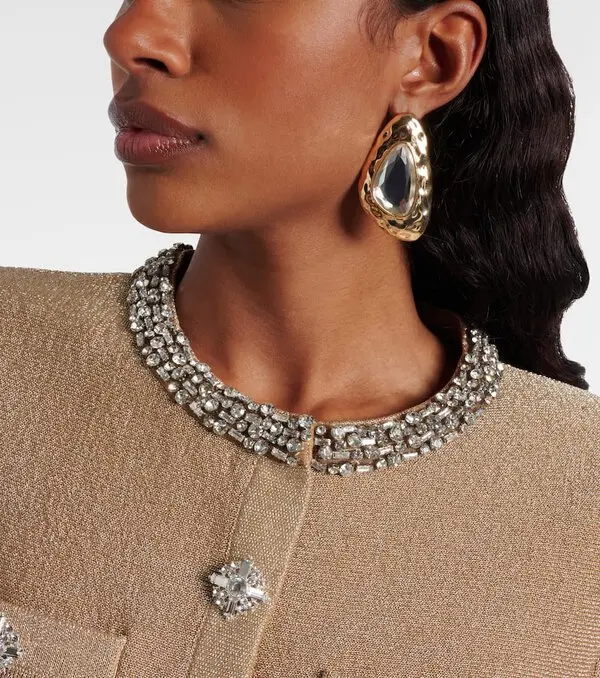 SELF-PORTRAIT Crystal-embellished Drop Earrings - Gold