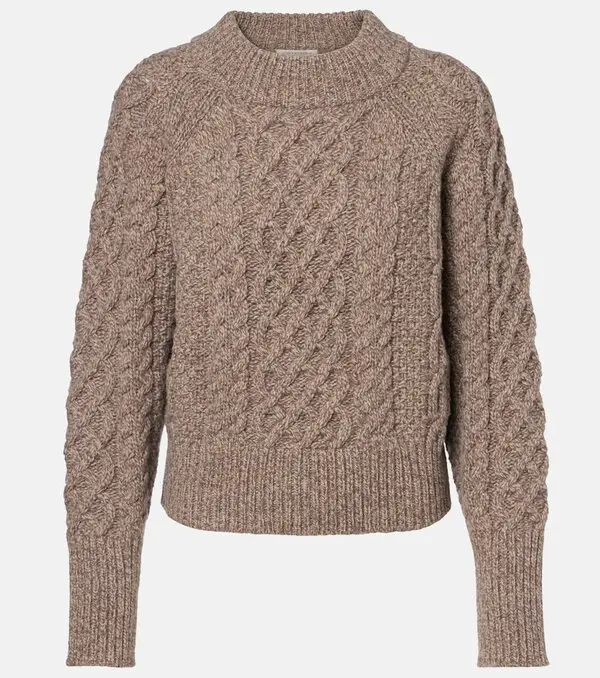 EMILIA WICKSTEAD Emory Cable-knit Wool Sweater - Beige