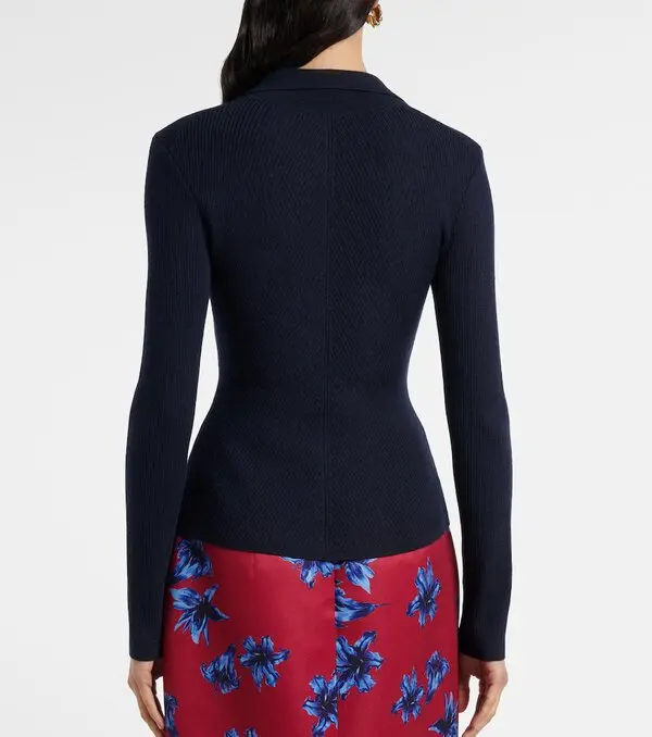 EMILIA WICKSTEAD Austin Ribbed-knit Wool Polo Sweater
