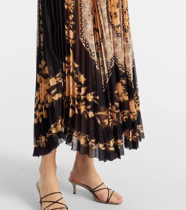 La DoubleJ Moondance Plissé Satin Midi Dress