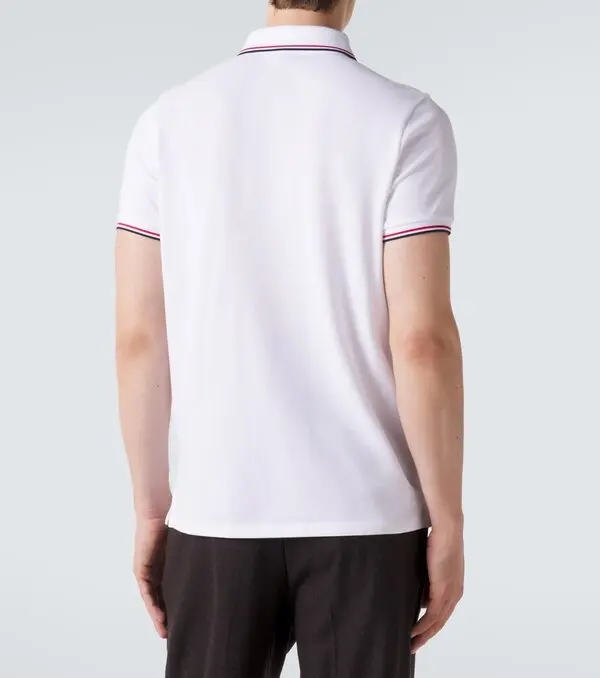 Moncler Permanent Cotton Jersey Polo Shirt - White